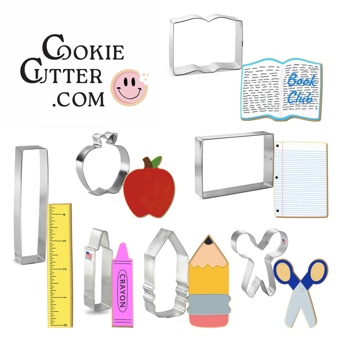 Back to School Cookie Cutter Set – 7-Piece Teacher Appreciation Kit ...