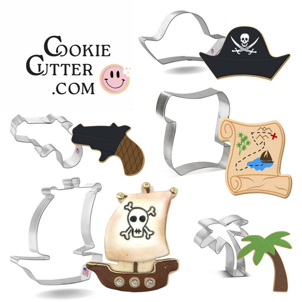 Pirate Cookie Cutter 5 Piece Set | CookieCutter.com