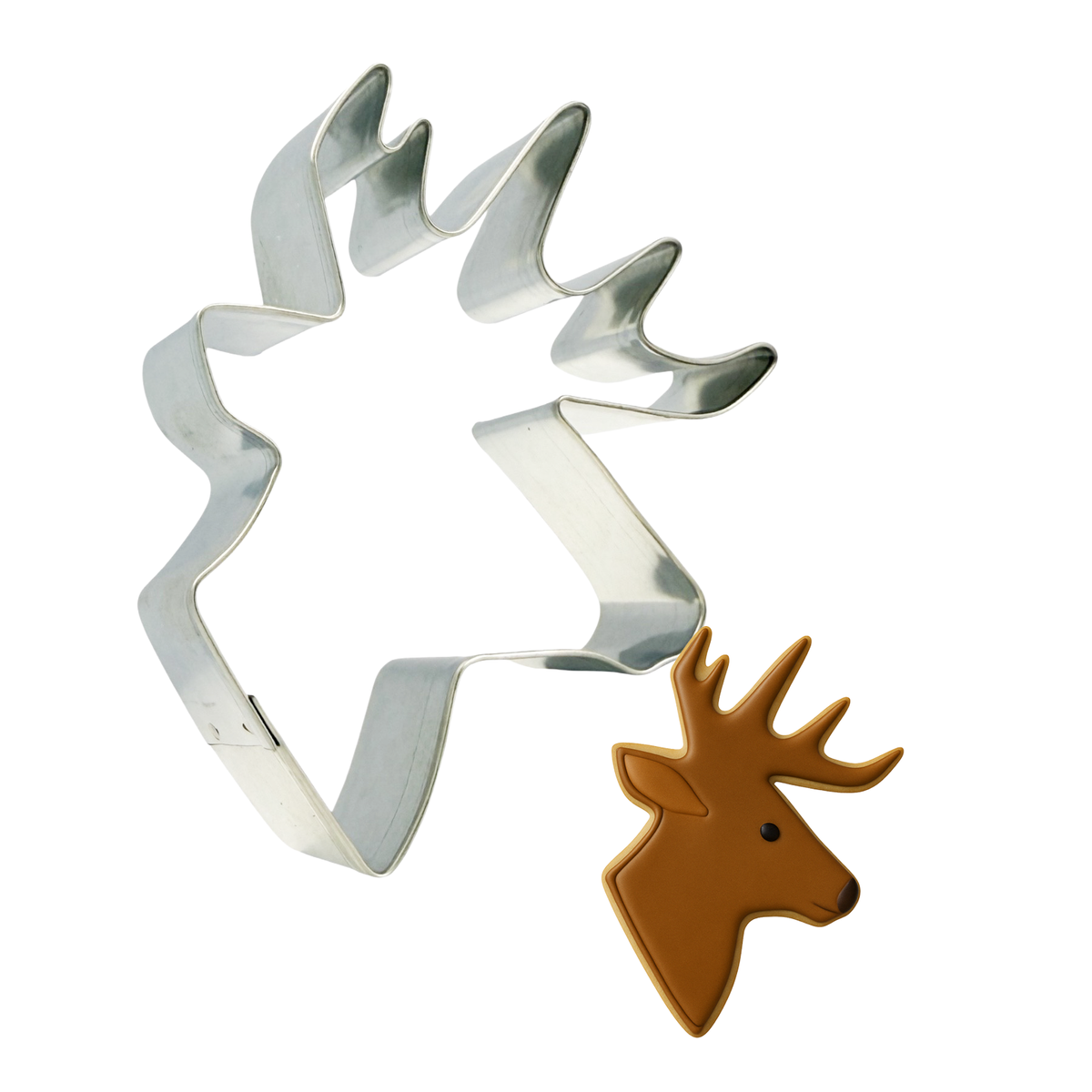 Deer Head Cookie Cutter – 3.75" Rustic Woodland & Holiday Baking Tool ...
